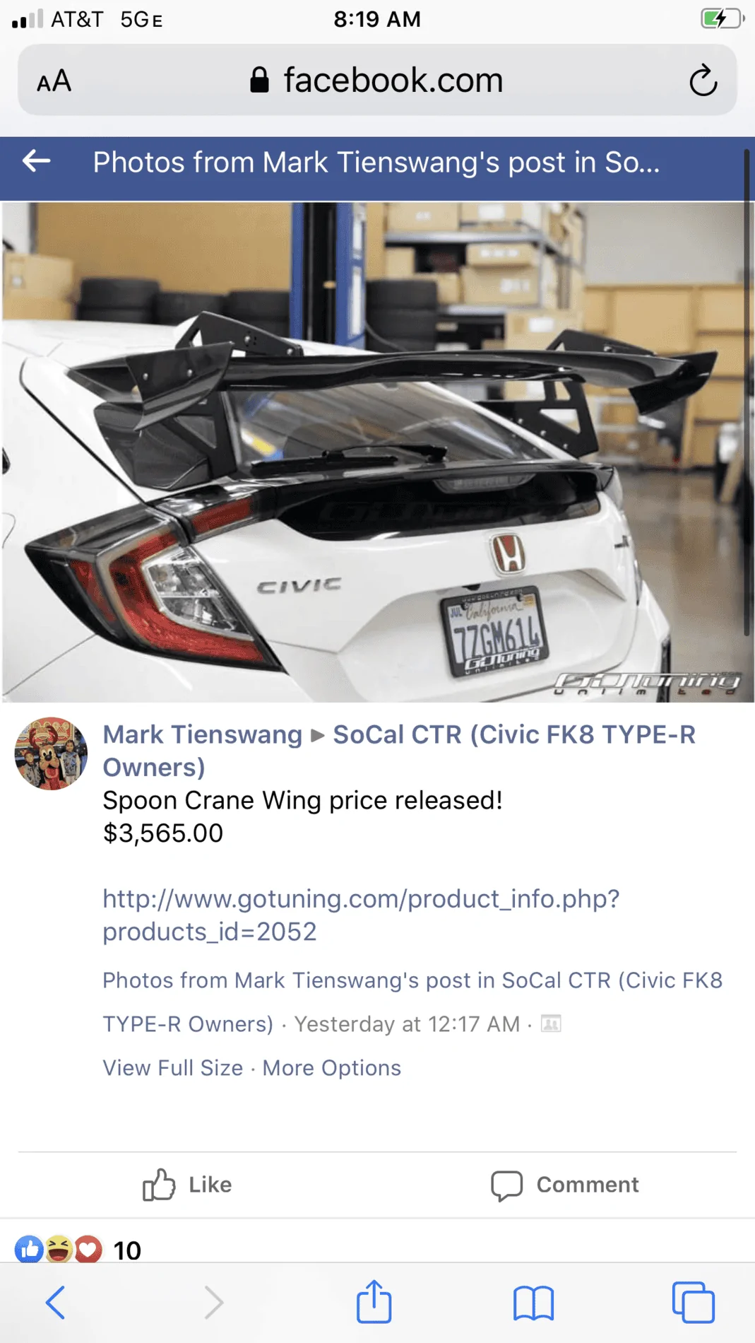 Aftermarket wing ? | 2016+ Honda Civic Forum (10th Gen) - Type R Forum ...