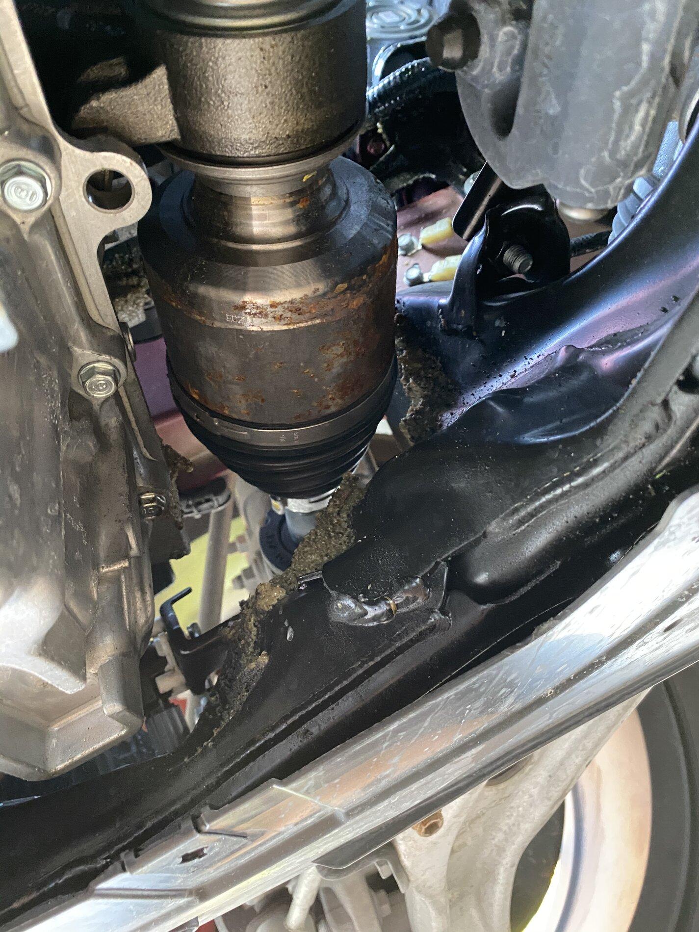 Weird grease/goop near passenger side firewall and back of engine bay ...