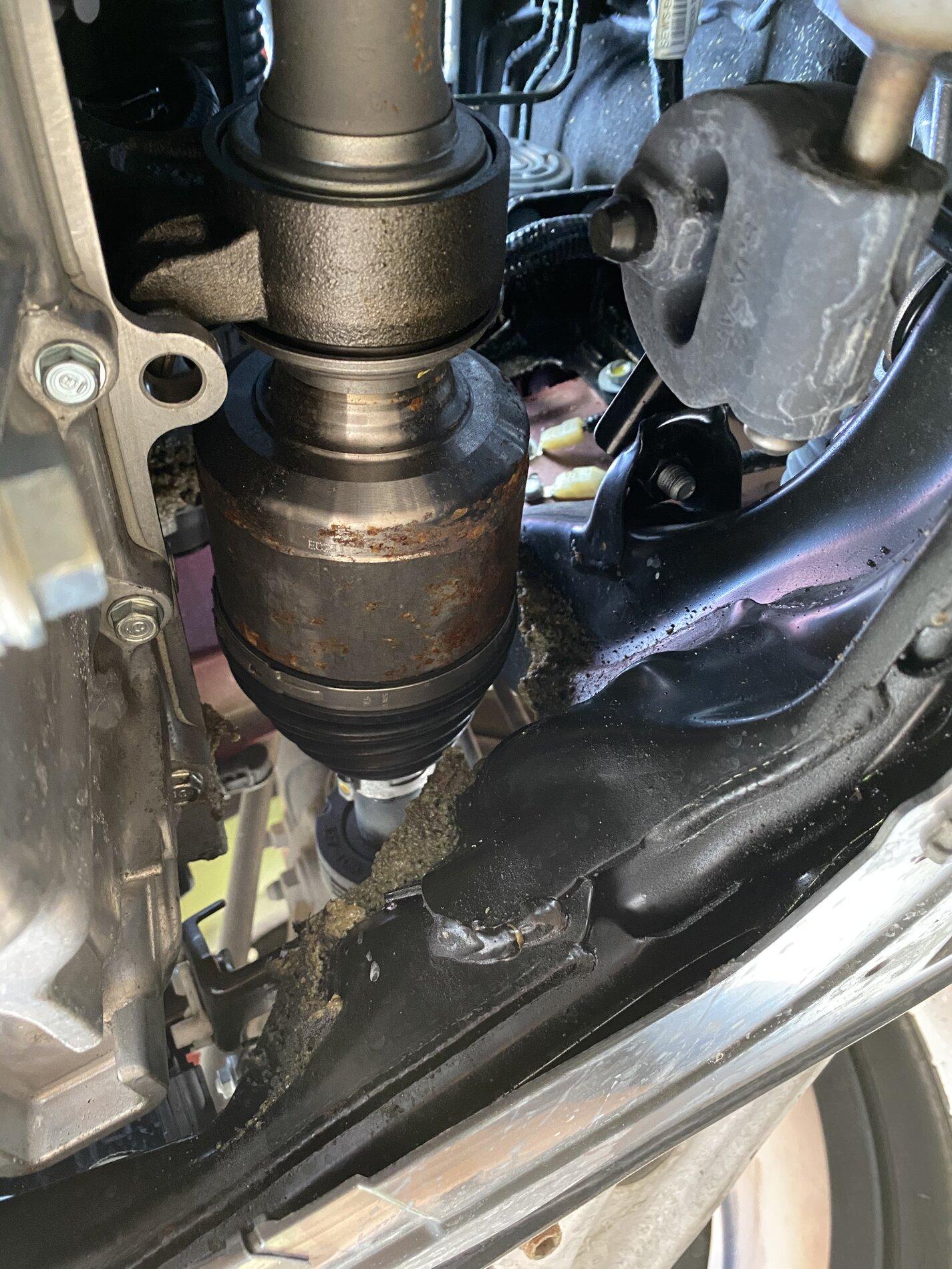 Weird grease/goop near passenger side firewall and back of engine bay ...