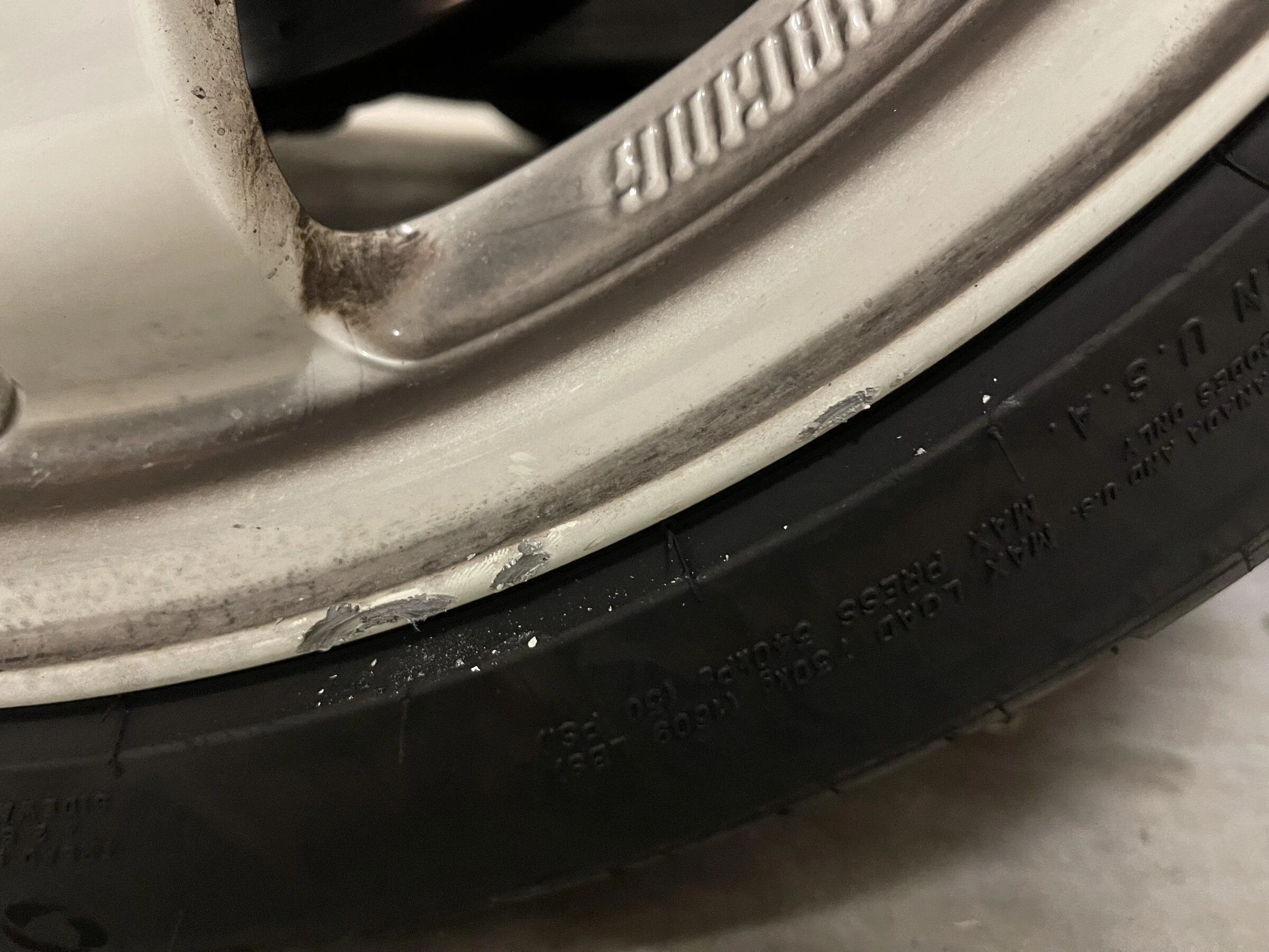 Small curb rash/ rock chip damage on TE37 | 2016+ Honda Civic Forum ...