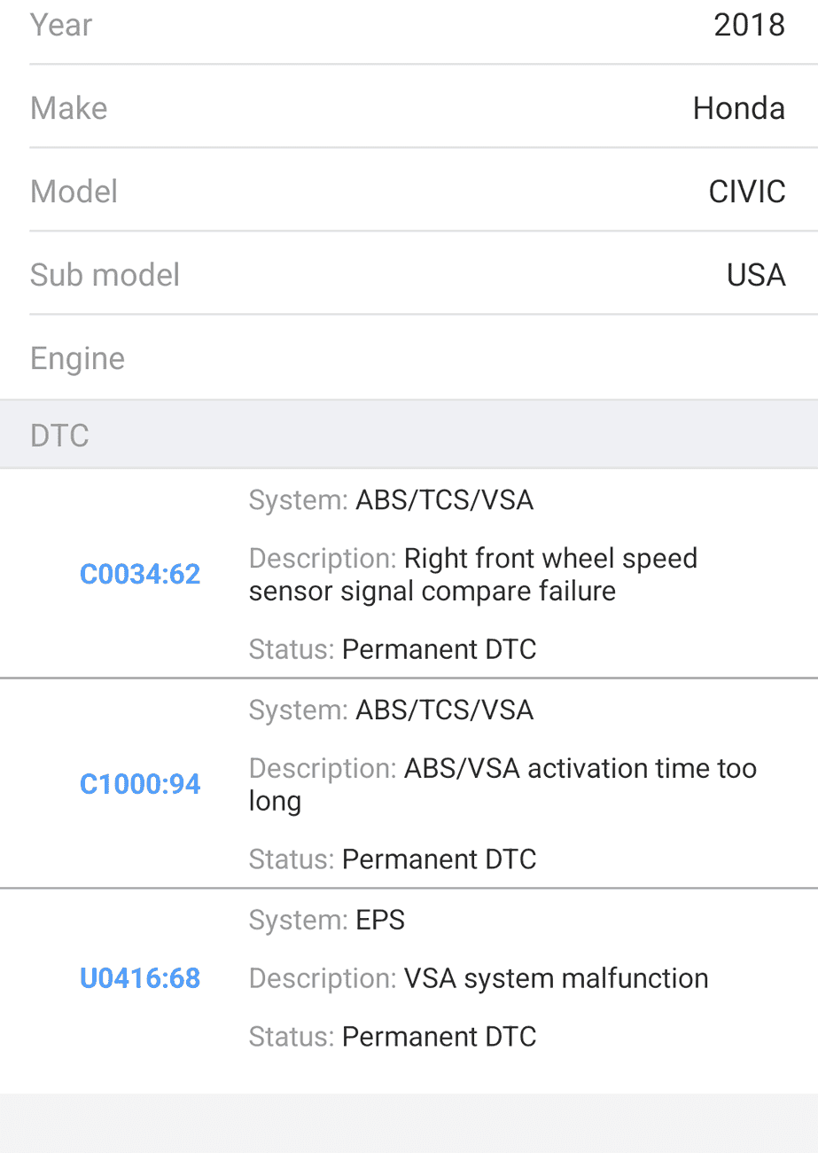 ABS/TCS/VSA DTC Codes | 2016+ Honda Civic Forum (10th Gen) - Type R ...